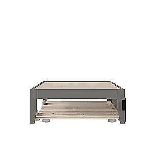 AFI, Colorado Bed with USB Turbo Charger and Twin Extra Long Trundle, Twin Extra Long, Grey