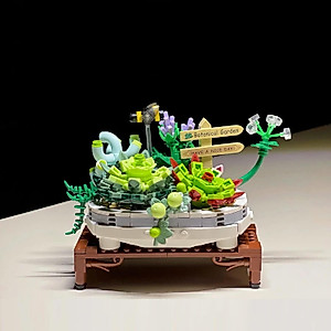 HIGH GODO Succulent Bonsai Plant Sets, Mini Bricks Flower Botanical Building Kit Creative for Kids Adults 8+, Room Or Home Decor (389 Pieces) - No Compatible Classic Bricks