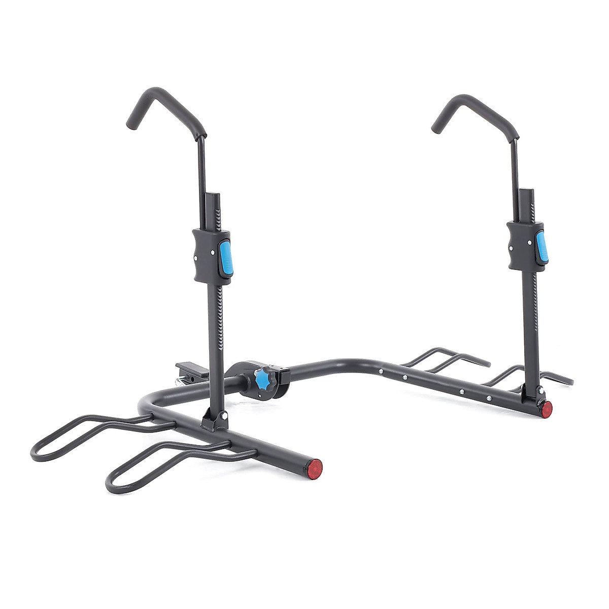 Rockland Steel U Shaped Hitch Mounted Bicycle Rack Travel Carrier with Receiver Adapter and Shock Absorption for Trucks, SUVs, and RVs, Holds 2 Bikes