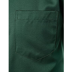 ZEROYAA Men's Casual Urban Stylish Slim Fit Short Sleeve Button Up Dress Shirt with Pocket ZLSC15-Dark Green Large