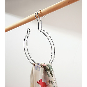 iDesign Classico Over the Rod, Closet Accessory Organizer for Scarves, Pashminas, Handbags - Loop, Chrome , 0.7" x 5.8" x 11.6"