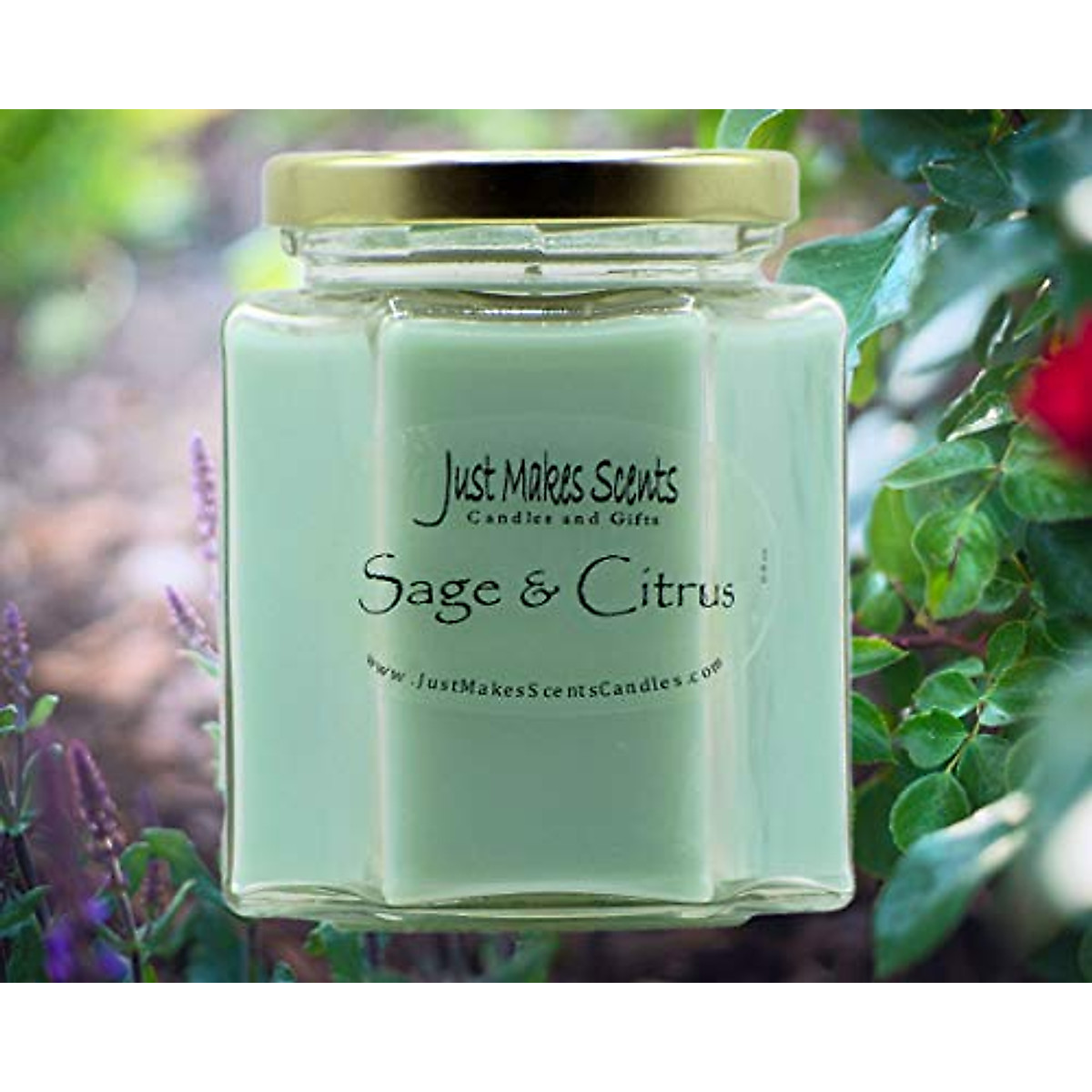 Sage & Citrus Scented Blended Soy Candle by Just Makes Scents