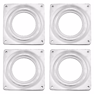 Lazy Susan Turntable Bearings 4 PCS 4 Inch Steel Square Rotating Bearing Swivel Plate Lazy Susan Hardware Base Parts Kit for Serving Trays Craft Project Makeup Holder Bookshelf