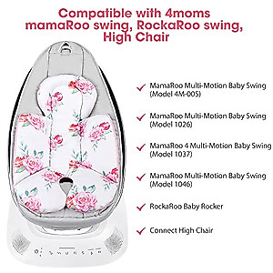 Infant Insert, Compatible with 4Moms RockaRoo and MamaRoo, Includes 3 Strap Pad, Breathable Mesh Fabric, Plush Soft Newborn Insert with Head and Body Support