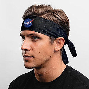 Suddora NASA Tie Headband, Breathable Sweatband for Space Exploration Pride, Non-slip Fabric Sweatband for Football, Tennis, Workout, Costumes & Cosplay