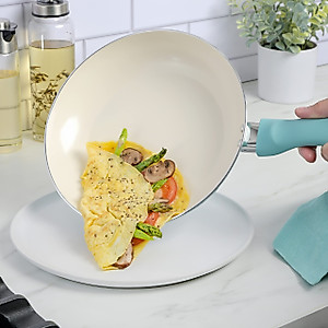 Spice by Tia Mowry Savory Saffron 2-Piece Fry Pan Set - Aqua Blue