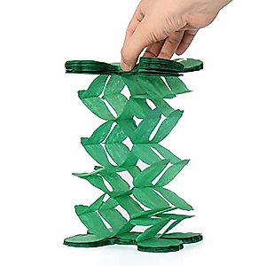 Sage-Green Ivory-Gold Party-Decorations Streamers Garland - 12pcs 4-Leaf Clover Paper Streamer Wedding Bridal Shower Bachelorette Engagement Paper Flowers Banners Safari Jungle Decor Ouruola