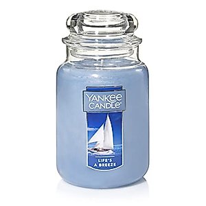 Yankee Candle Life’s A Breeze Scented, Classic 22oz Large Jar Single Wick Candle, Over 110 Hours of Burn Time