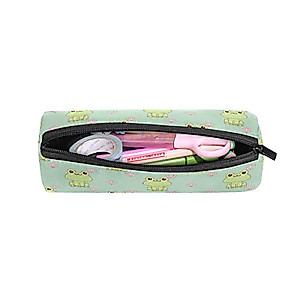 Pencil Case Cute Animal Frog Flower Pencil Bag Zipper Pouch Holder Student Pen Bag Stationery Cosmetic Makeup Bag for School Supplies Teens Work