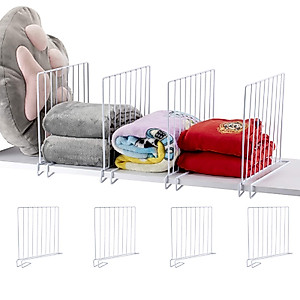 Kosiehouse Shelf Divider for Wood Closet, Sturdy Organizer Separator for Storage in Bedroom, Kitchen, Bathroom and Office Shelves, Easy Installation, Set of 8 (Set of 8)