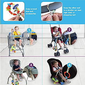 PBnJ Baby Toy Saver Strap Holder Leash Secure Accessories Heart/Dot/Pink/Lavender - 4pc