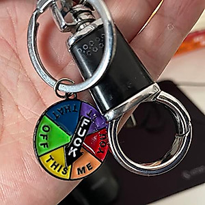 DAGORD Lucky Wheel Keychain Rotatable Arrow Key Chain Cute Circle Key Ring Lover Gifts Enamel Keyring Car Key Holder Keychains for Women, Collection and Display (F)