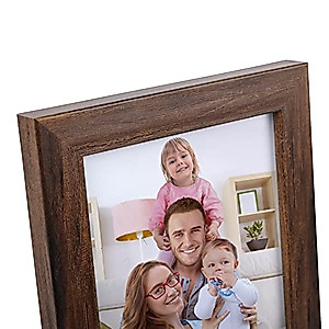 Giftgarden 5x7 Picture Frame Brown Set of 7 Rustic Walnut-Color Photo Frames 5 by 7 for Wall or Tabletop