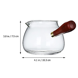 Tofficu 350ML Borosilicate Glass Turkish Coffee Pot Stovetop Tea Maker with Handle Heat Resistant Milk Warmer Hot Chocolate or Butter Melting Pot for Home