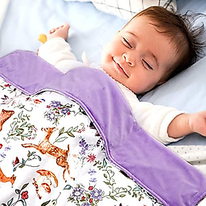 CARUILI Baby Blanket, Purple Fleece Baby Blankets for Boys Girls, Warm Soft Portable Toddler Minky Blanket with Woodland Animal Print, for Newborn Crib, Stroller, 30 x 40 Inch