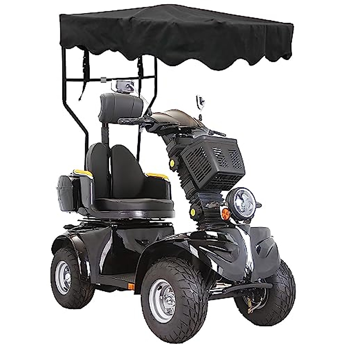 MOOFI Mobility Scooter Sun Shade Canopy, Tear-Resistant Anti-UV Waterproof Accessory Sun Shade for Scooters & Power Chairs (Works with 1" X 1" Hitch Receiver Equipped) 37.4" x 28" x 53.2”