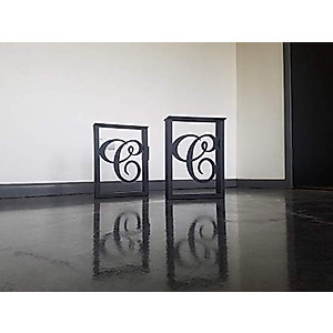 Metal Table Legs, Rectangular Monogram Style - Any Size and Color