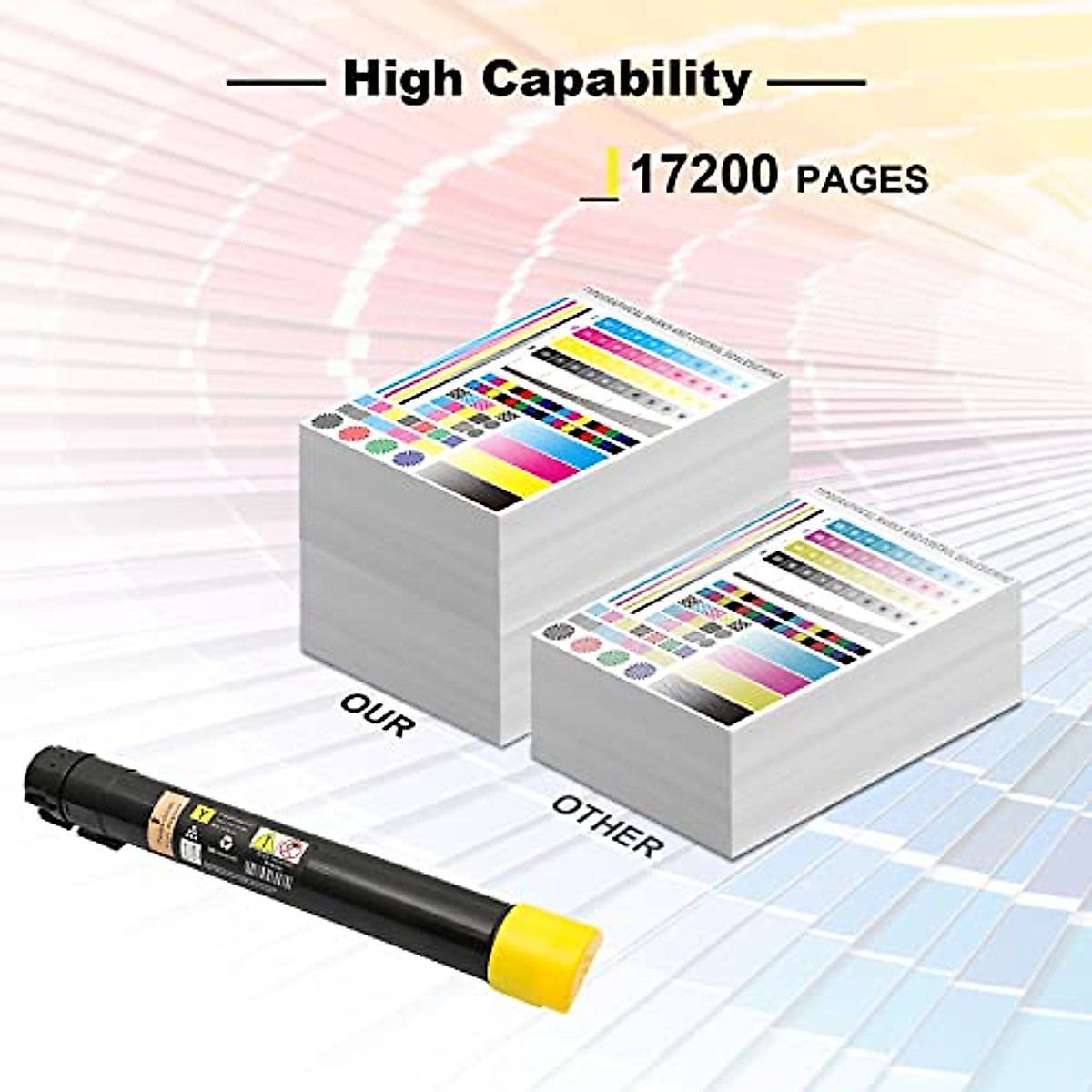 W-Print Remanufactured Toner Cartridge for Xerox Phaser 7800 7800DN 7800DX 7800GX Compatible with 106R01568 Yellow Toner 17200 Pages-1 Pack
