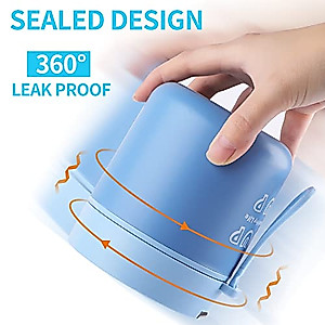 Reastar Insulated Food Container, 18 Ounce Stainless Steel Kids Adult Thermo for Hot Food, Vacuum Insulated Food Jar with Folding Spoon, Leak Proof, only for children 3 years above, Blue