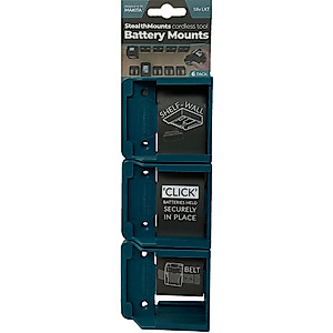 StealthMounts 18V Makita Battery Holder - 6 Pack | Makita Battery Mount | Makita Battery Storage | Makita 18v Battery Holder | Makita Battery Holder Wall Mount | Makita 18V Battery Holder | Made in UK