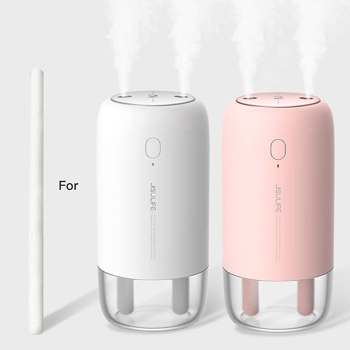 JISULIFE 10 Pieces Cotton Humidifier Sticks Filter, Replacement Wicks, Refill Sponges for Portable Personal USB Mini Humidifier, 8 x 162 mm