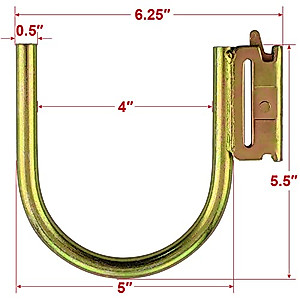 Robbor E-Track J Hook with E Track Spring Fitting Heavy Duty 5" Wide Enclosed Large Steel Jhook E Track Accessories for E Track and X Track System