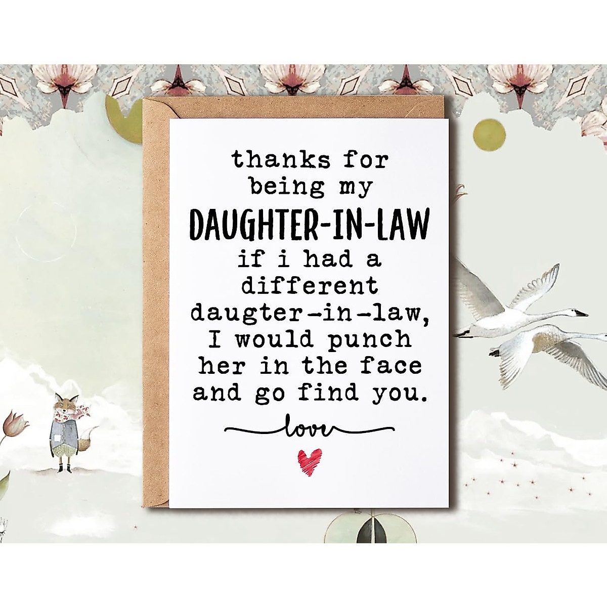 NTVShop Thanks Card - For Being My Daughter-In-Law Card - Funny Birthday Card - Funny Daughter-In-Law Christmas - Gift For Her