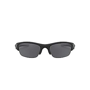 Oakley Men's OO9008 Flak Jacket Rectangular Sunglasses, Matte Black/Grey Polarized, 63 mm