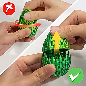 SHUWND 4PCS Easter 3D Printed Dragon Eggs with Dragon Inside,Easter Basket Stuffers,Easter Basket Essentials,Prefilled Mini Eggs Articulated Crystal Dragon Fidget Toys,Mystery 3D Printed Animals Set