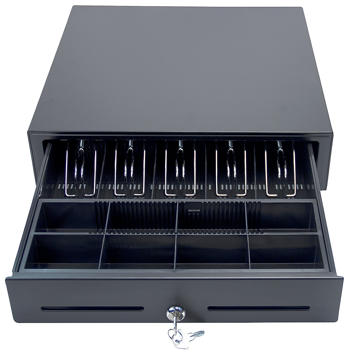 Star Micronics CD3-1616 5 Bill / 8 Coin Value Series Cash Drawer with 2 Media Slots and Included Cable (16" x 16") - Black