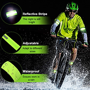 8 Pieces Reflective Bands Winter High Visibility Reflector Bands Reflective Straps Tape Bracelets Reflective Running Gear for Women Men Running Cycling Walking Arm Wrist Ankle Leg (Green)