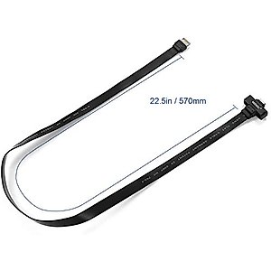 MZHOU USB 3.1 Type C Front Panel Header Extension Cable 57 cm, USB 3.1 Type E to USB 3.1 Type C Cable,Gen 2,Speed up to 10 Gbps Internal Adapter Cable,with Mount Screw (22.5 in)