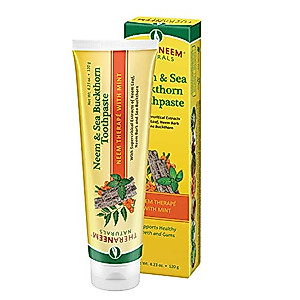 TheraNeem Neem & Sea Buckthorn Toothpaste, Mint | Supports Clean, Healthy Teeth and Gums | No Fluoride, Vegan | 4.23oz