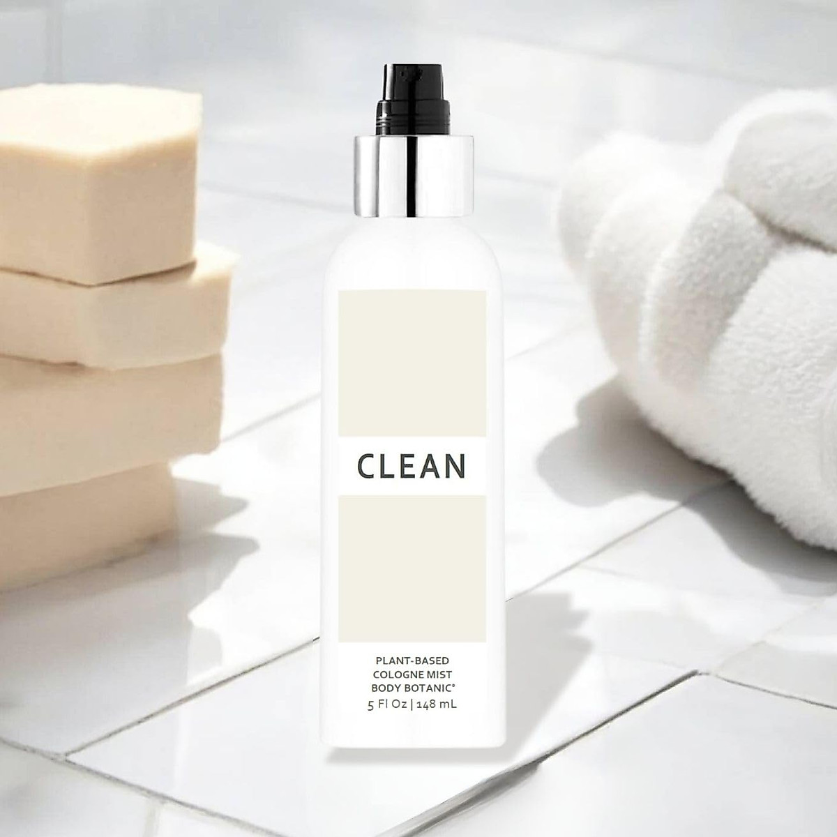 CLEAN ALCOHOL-FREE Fine Fragrance Mist by Body Botanic 5 Fl Oz 148 mL - the Simply Fresh Scent of Pure Soap, Cool Water and Clean Cotton - with Plant Extracts