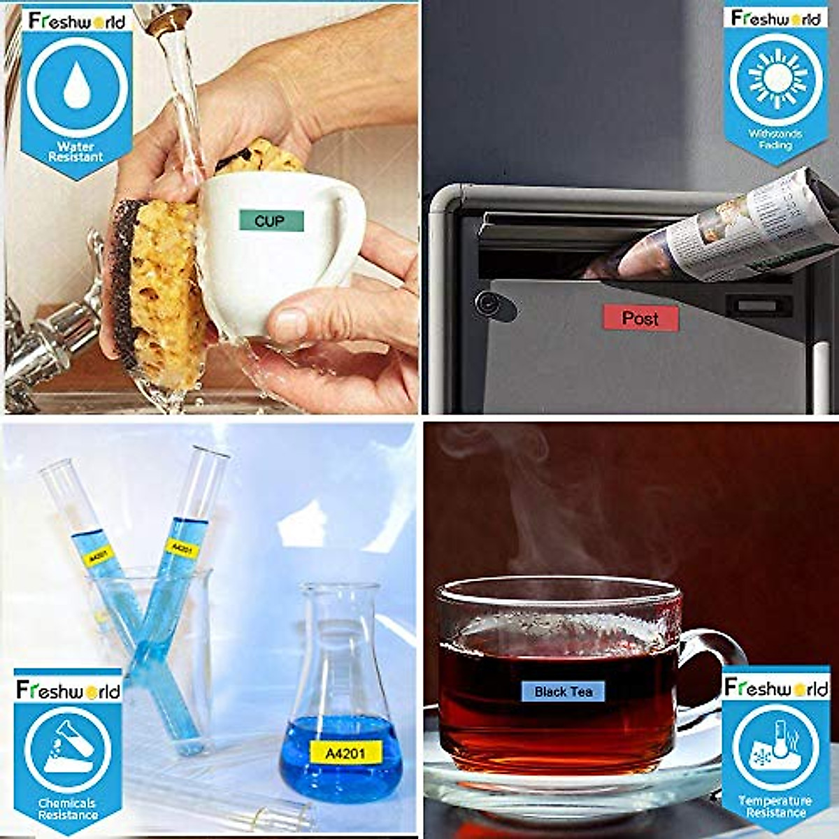 6-Pack Replacement for Dymo D1 Label Tapes Color Combo Set 45013 45016 45017 45018 45019 45021 D1 Refills,1/2 Inch (12mm) x 23 Ft(7m),for Dymo LabelManager PnP 160 210D 260P 280 360D 420P Label Maker