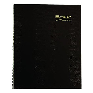 Brownline 2023 CoilPro Monthly Planner, 14 Months, December 2022 to January 2024, Twin-Wire Binding, 8.875" x 7.125", Black (CB1200C.BLK-23)