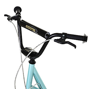 Aosom Youth Scooter Kick Scooter for Kids 5+ with Adjustable Handlebar 16" Front and Rear Dual Brakes Inflatable Wheels, Blue