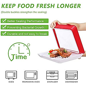 Food Plastic Preservation Tray,Stackable Food Tray Reusable Creative Food Preservation Tray for Food Preservation 4 Pack (white)