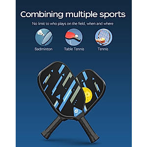 Muitcdo Pickleball Paddles Set of 4, USAPA Approved Pickleball Set with 4 Balls and 1 Carry Bag 4 Replacement Grips, Light Pickleball Rackets for Beginners and Intermediates Racquet for Men Wowen
