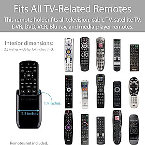 TotalMount Hole-Free Remote Holder – Eliminates Need to Drill Holes in Your Wall (Black Remote Control Holder, Quantity 1)