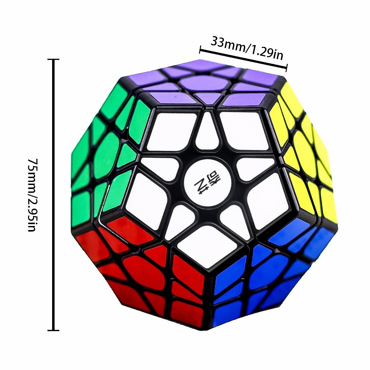 Megaminx Speed Cube, Pentagonal Dodecahedron Cube Puzzle Toy (Qiheng Black)