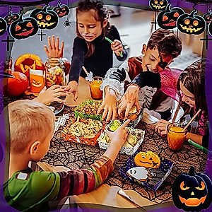 25 Pcs Halloween Paper Serving Bowls Ghost Pumpkin Snack Candy Holder Tray Disposable Halloween Popcorn Bowls Nacho Trays Double Sided Food Container Halloween Decoration Trick or Treat Party Supplies