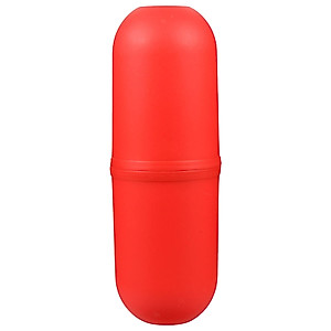 MILISTEN Toothbrush Covers Travel Toothbrush Case, Portable Toothbrush Holder, Toothpaste Cup Holder for Trips and Daily Use, Red Toothbrush Container