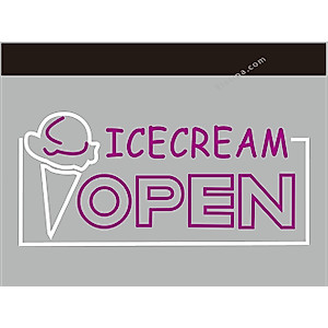 Neon Bar Sign Business & Store Signs Open Ice Cream Shop Dual Color Led White Purple Lamp Neon Like Signs For Wall Decor