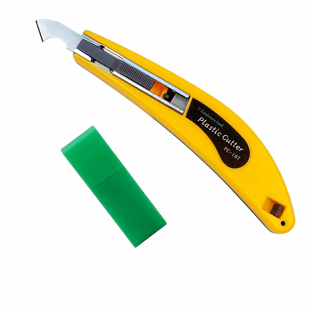 Acrylic Plexiglass Sheet Cutter Scoring Knife Tool,With a Curved Handle,It Is More Convenient To Use.One handle,11 blades.(Yellow)