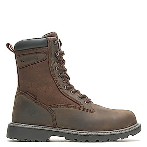 Wolverine Men's Floorhand Waterproof Insulated 8" Boot Construction, Dark Brown, 8