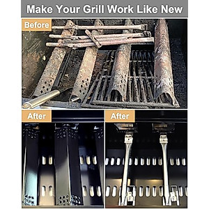 UikJOY Grill Replacement Parts for Charbroil Performance 5 Burner Grill 463347519, 463347518, 463347017, 463673017, 463376018P2, 17.75" Burner, Stainless Steel Heat Shield for Char Broil Parts