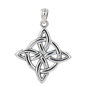 Jewelry Trends Sterling Silver Celtic Good Luck Knot Pendant