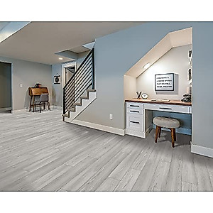 Mohawk Basics Waterproof Vinyl Plank Flooring in Alloy Gray 2mm, 8" x 48" (45.33-sqft/Carton)