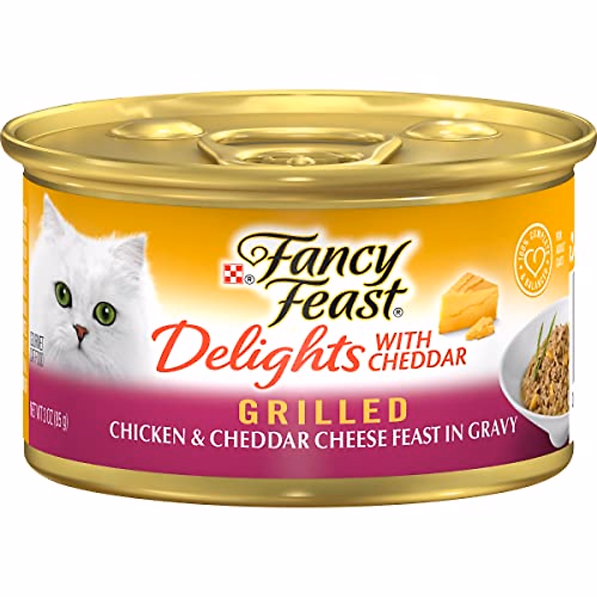 Fancy Feast Purina Delights with Cheddar Grilled Chicken & Cheddar Cheese Feast in Gravy (12-CANS) (3 OZ Each)